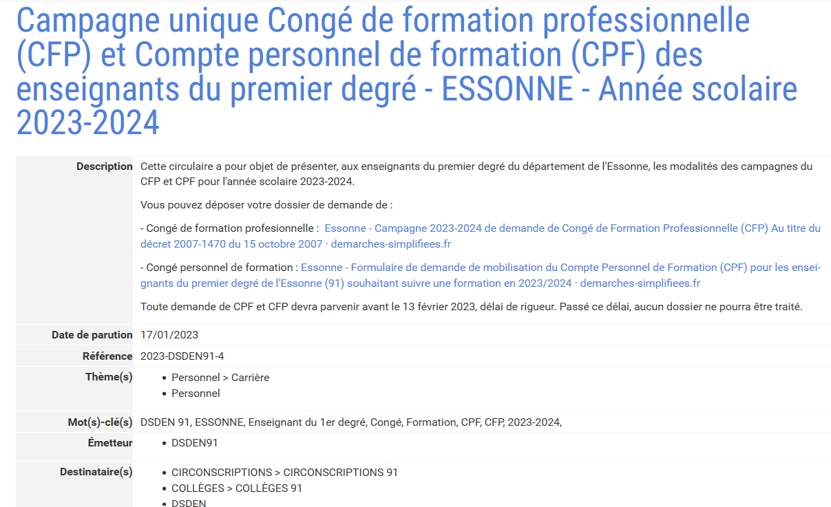 Campagne Unique Congé De Formation Professionnelle Cfp Et Compte